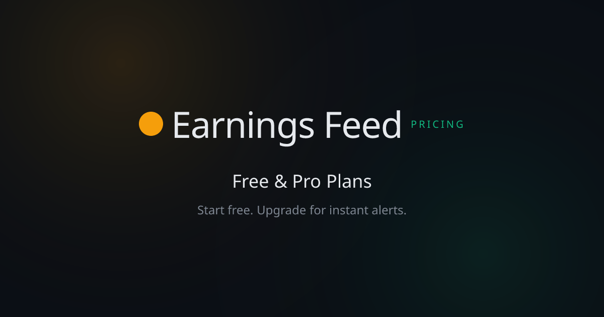 Pricing - Free & Pro Plans for SEC Filings | Earnings Feed